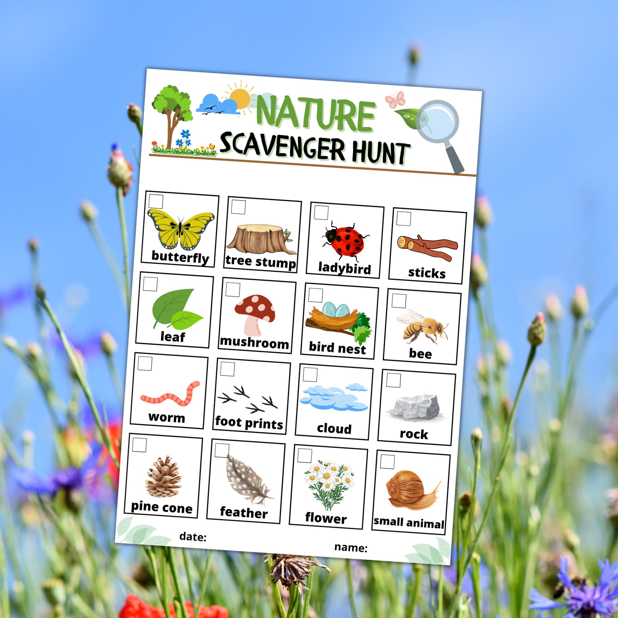 Nature Scavenger Hunt Spring Kids Scavenger Hunt Print - Etsy
