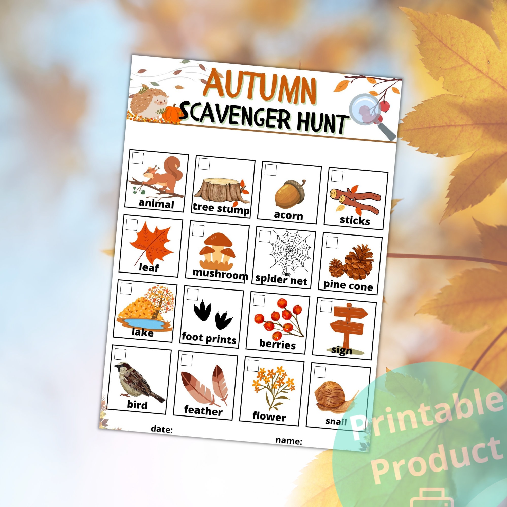 Nature Scavenger Hunt, Forest Scavenger Hunt Set, Printable Scavenger ...