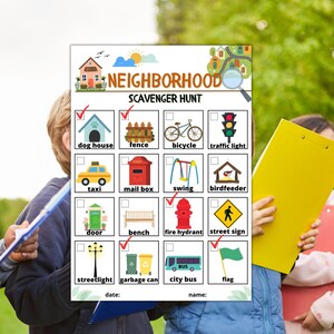 Neighborhood Scavenger Hunt, Kids Scavenger Hunt, City Walk Activity ...