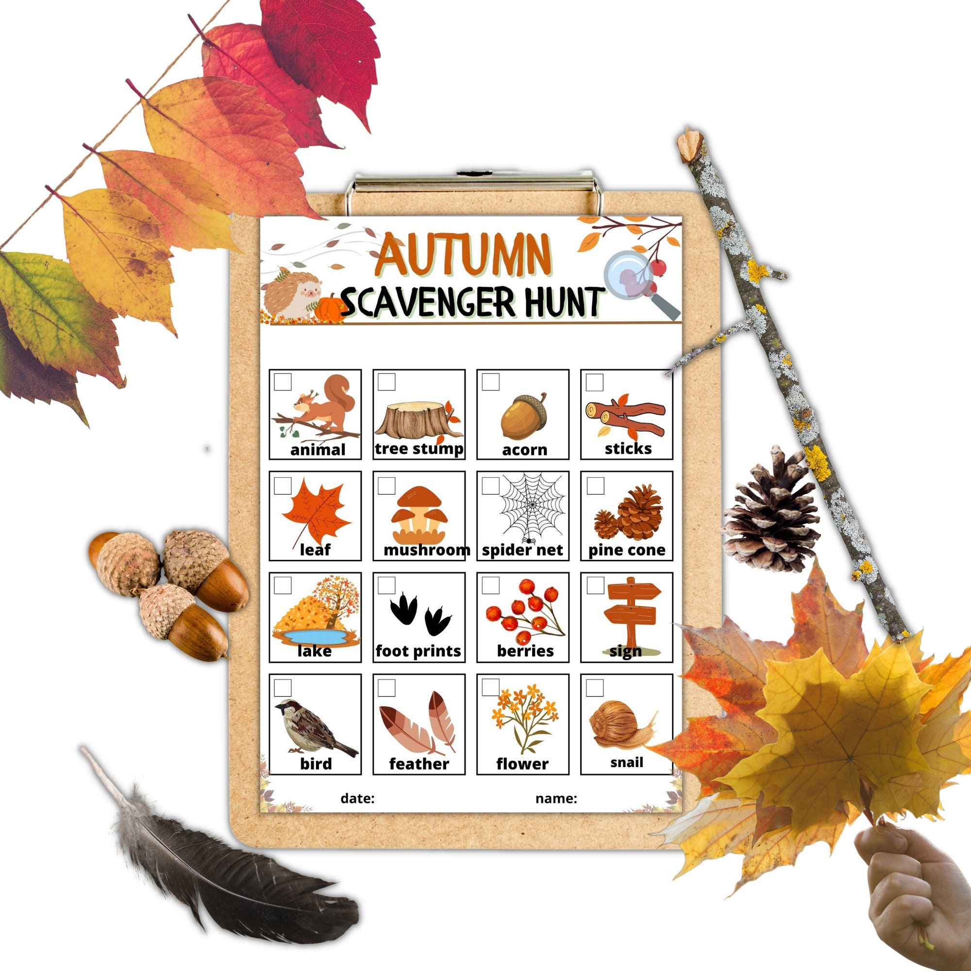 Autumn Kids Scavenger Hunt, Fall Scavenger Activity, Autumn in the ...