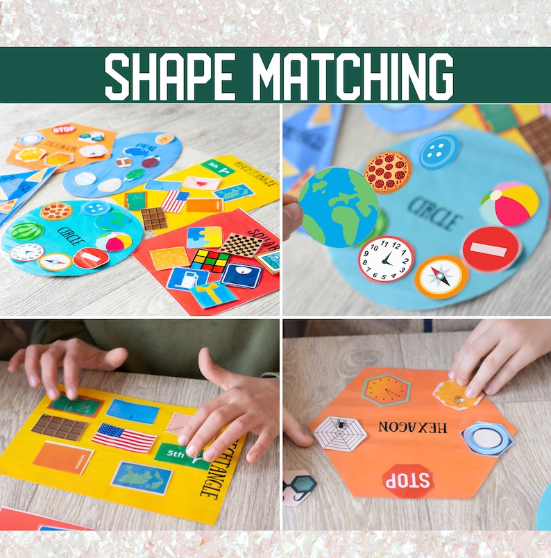 Shape Matching, Shapes Activity Cards, Preschool Shapes Matching Cards ...