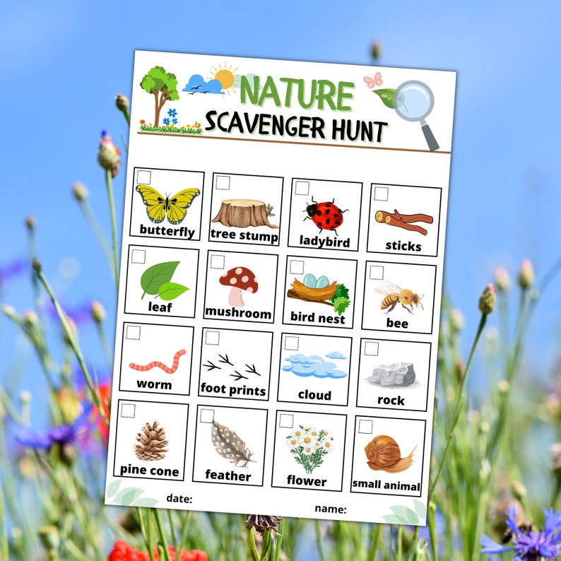 Nature Scavenger Hunt, Forest Scavenger Hunt Set, Printable Scavenger ...