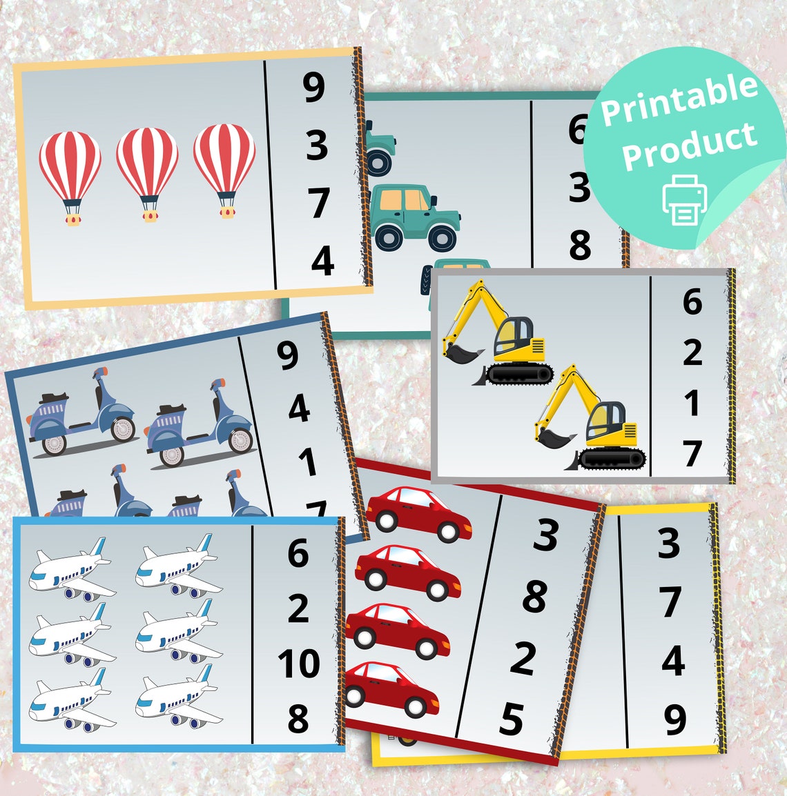 Printable Preschool Math Flash Cards, Printable Additional Cards 1-10 ...