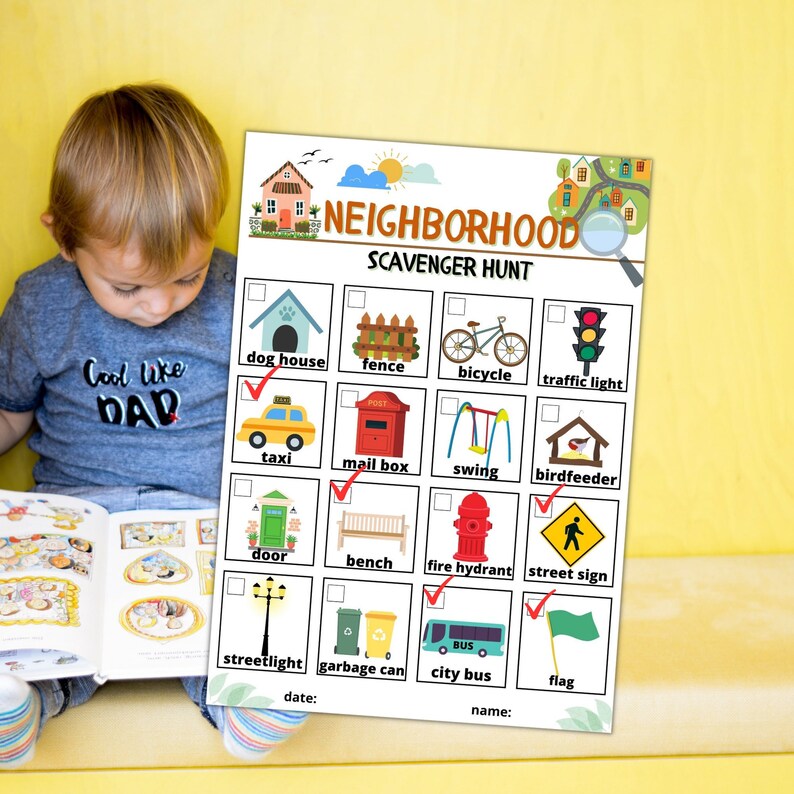 Neighborhood Scavenger Hunt, Kids Scavenger Hunt, City Walk Activity ...
