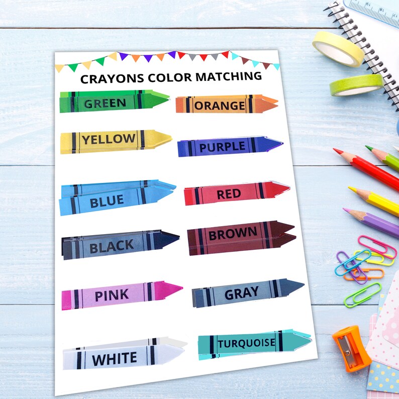 Matching Colors Printable Color Matching Activity Learning - Etsy