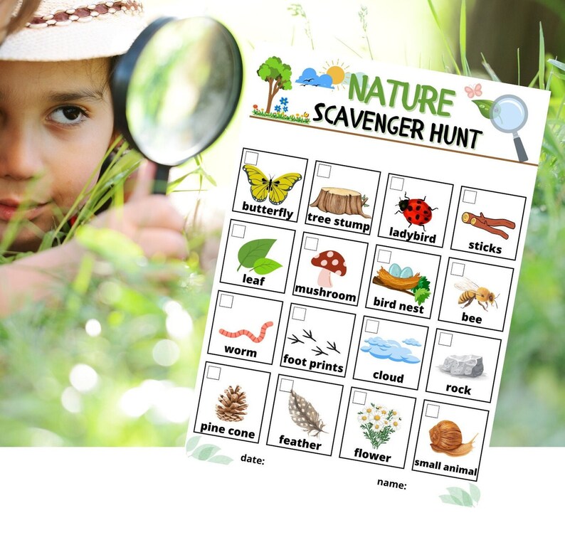 Nature Scavenger Hunt Spring Kids Scavenger Hunt Print - Etsy