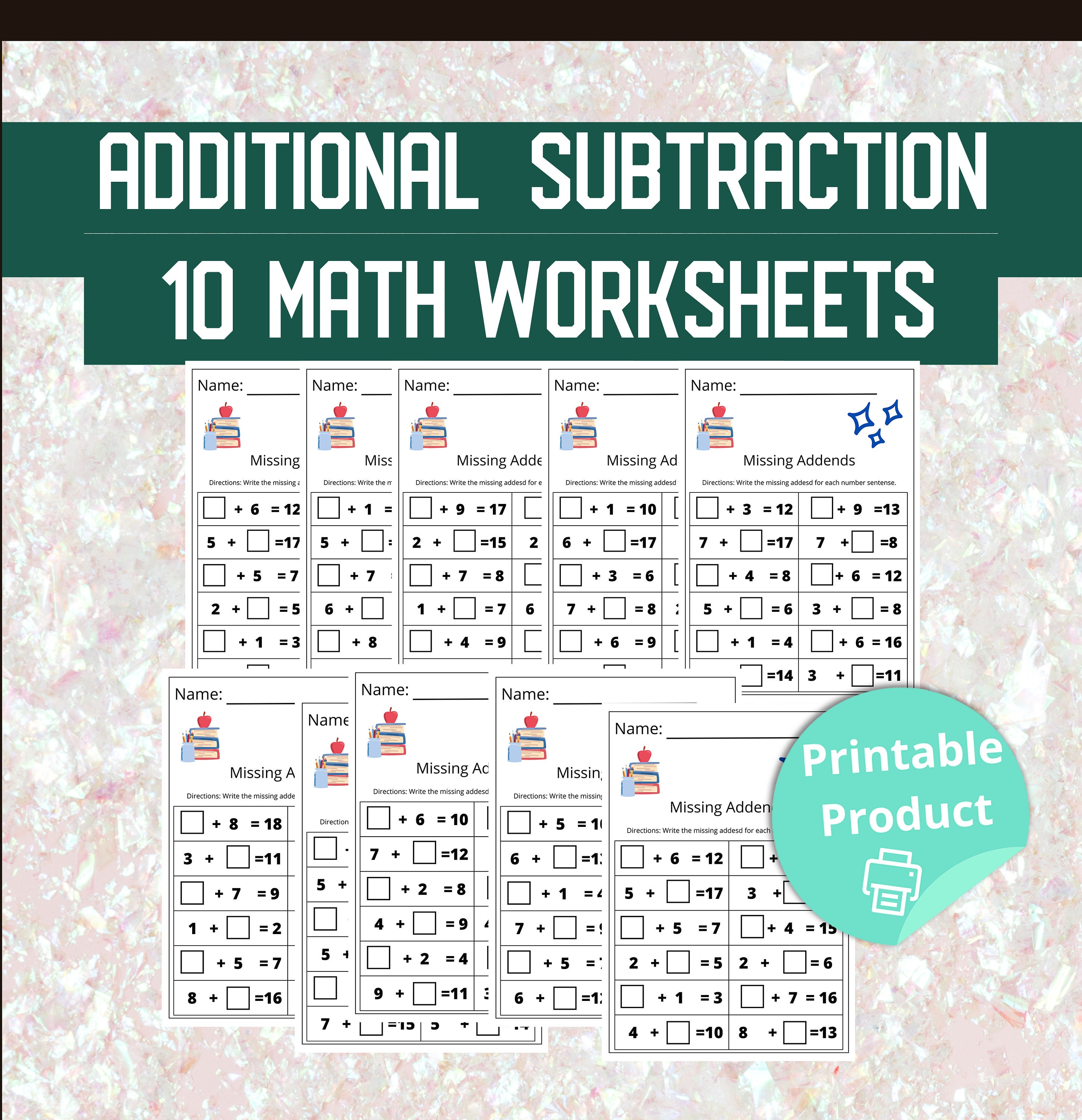 Math Worksheets 1-20, Printable Math Additional Worksheets, Homeschool ...