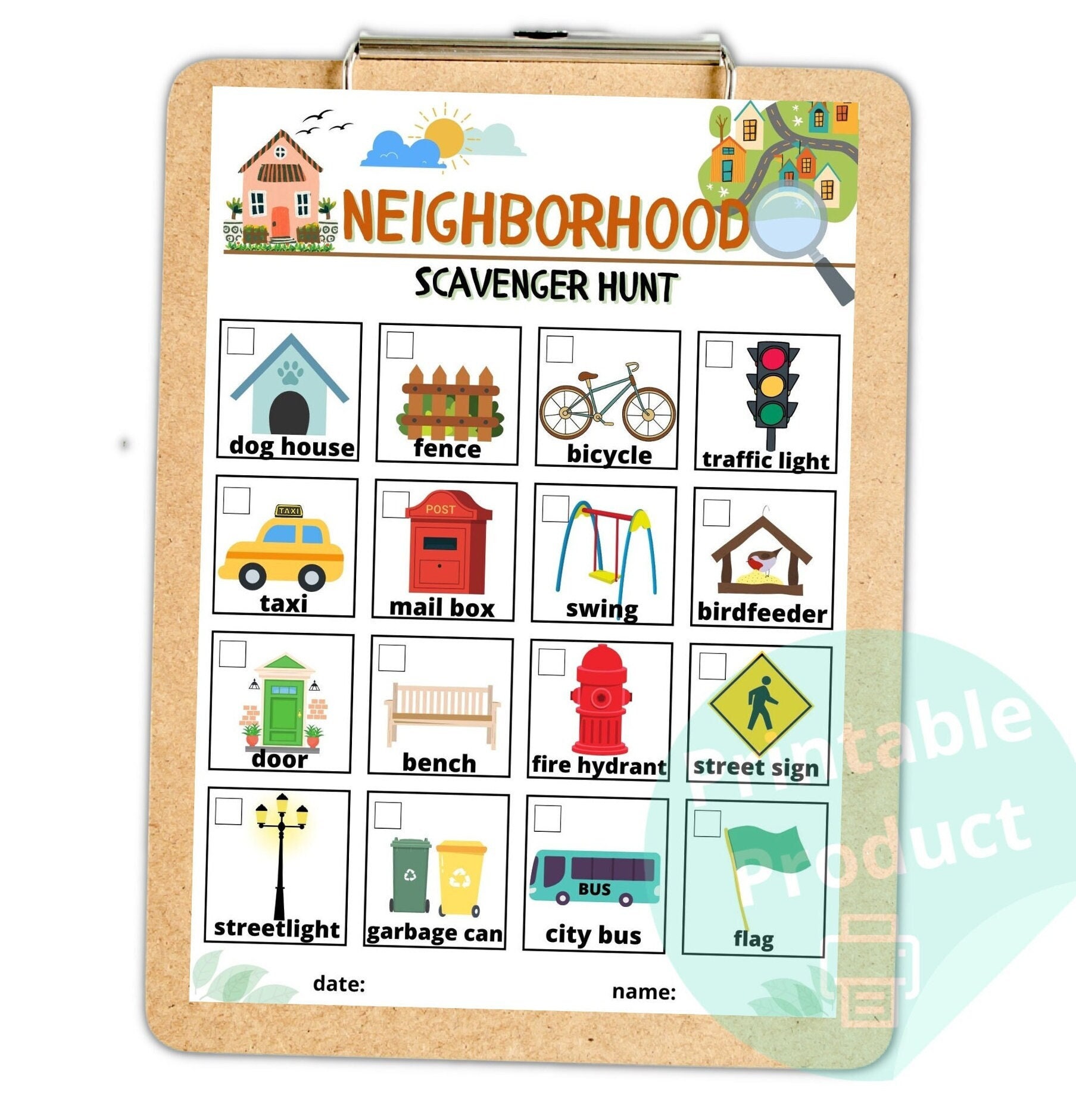 Neighborhood Scavenger Hunt, Kids Scavenger Hunt, City Walk Activity ...