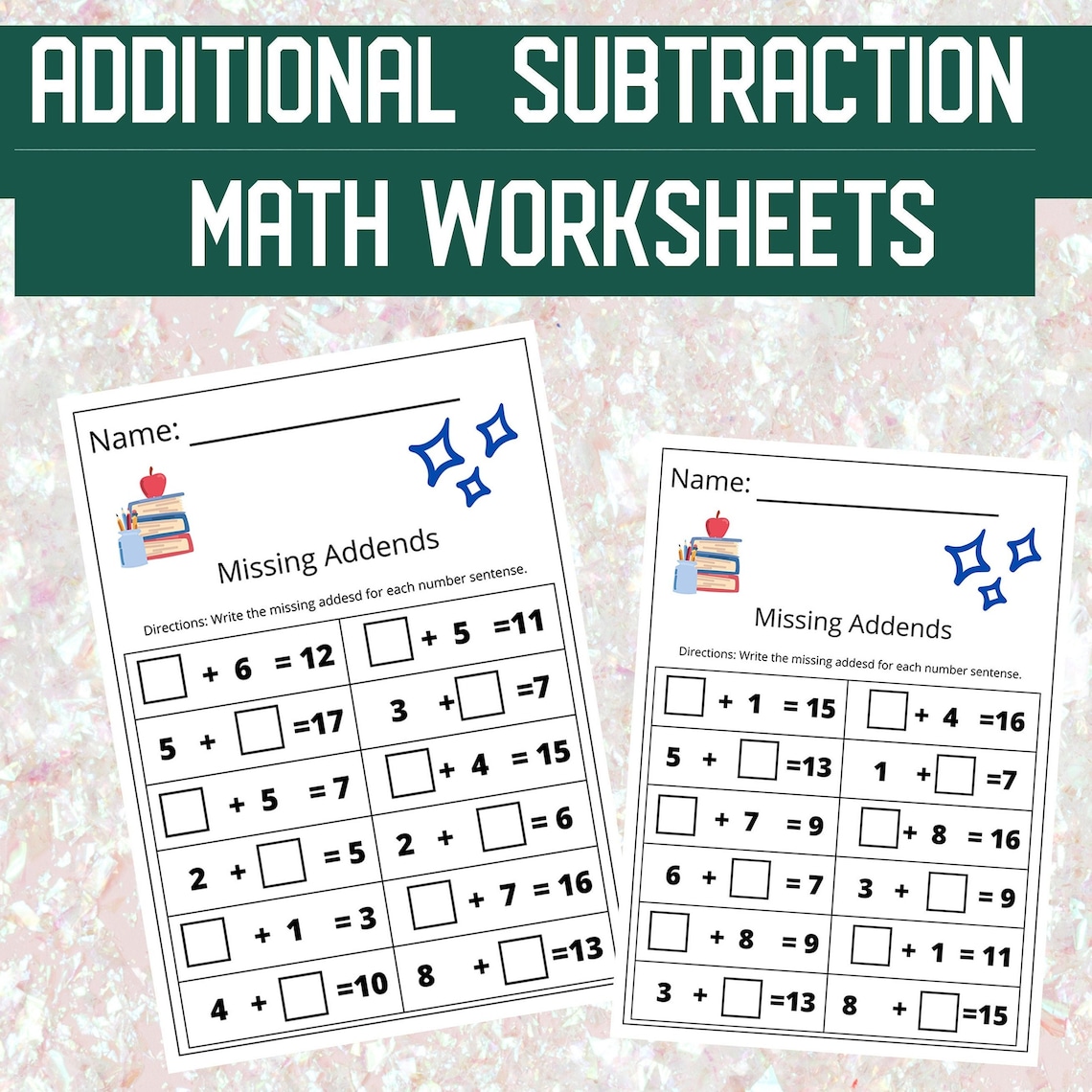 Math Worksheets 1-20, Printable Math Additional Worksheets, Homeschool ...