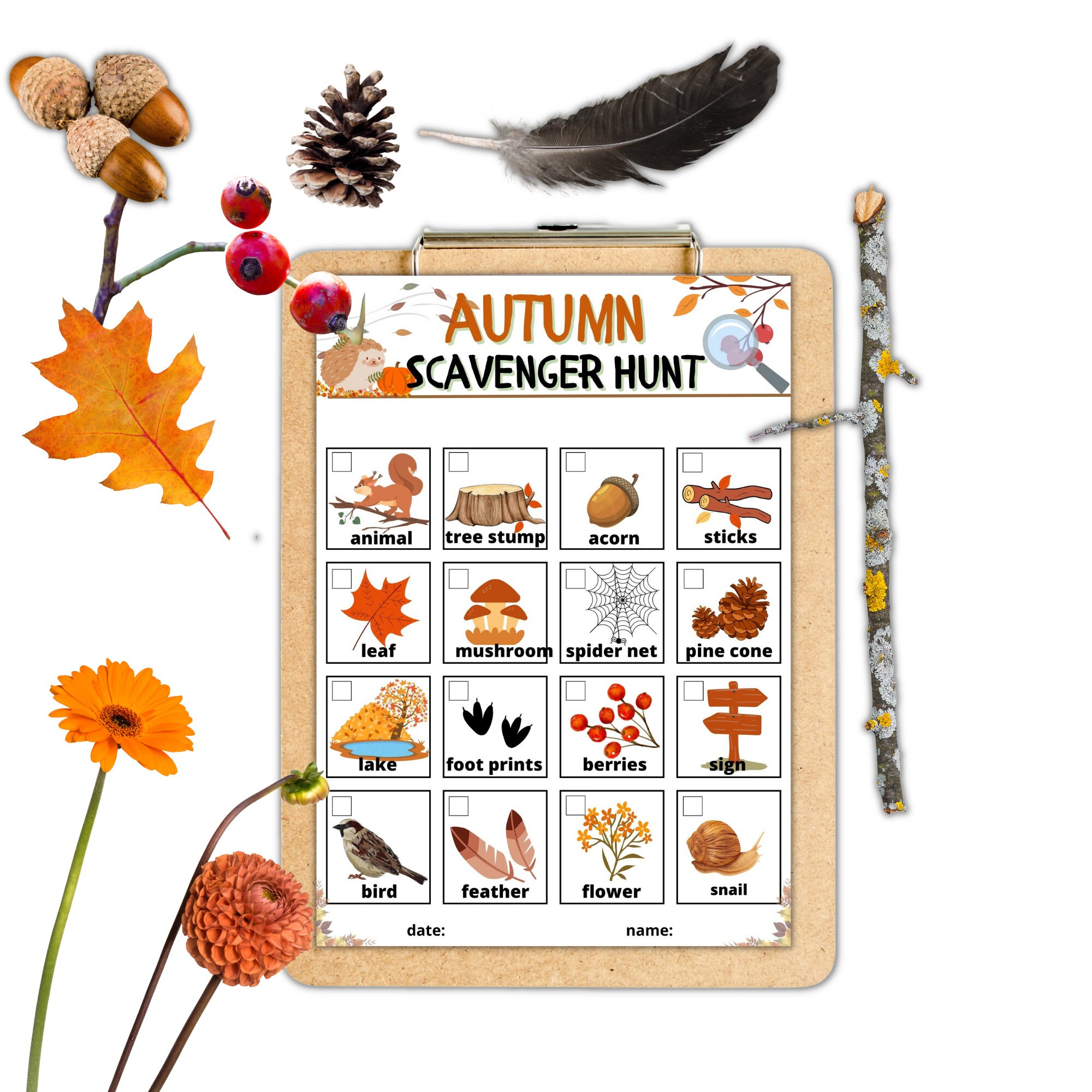 Autumn Kids Scavenger Hunt, Fall Scavenger Activity, Autumn in the ...