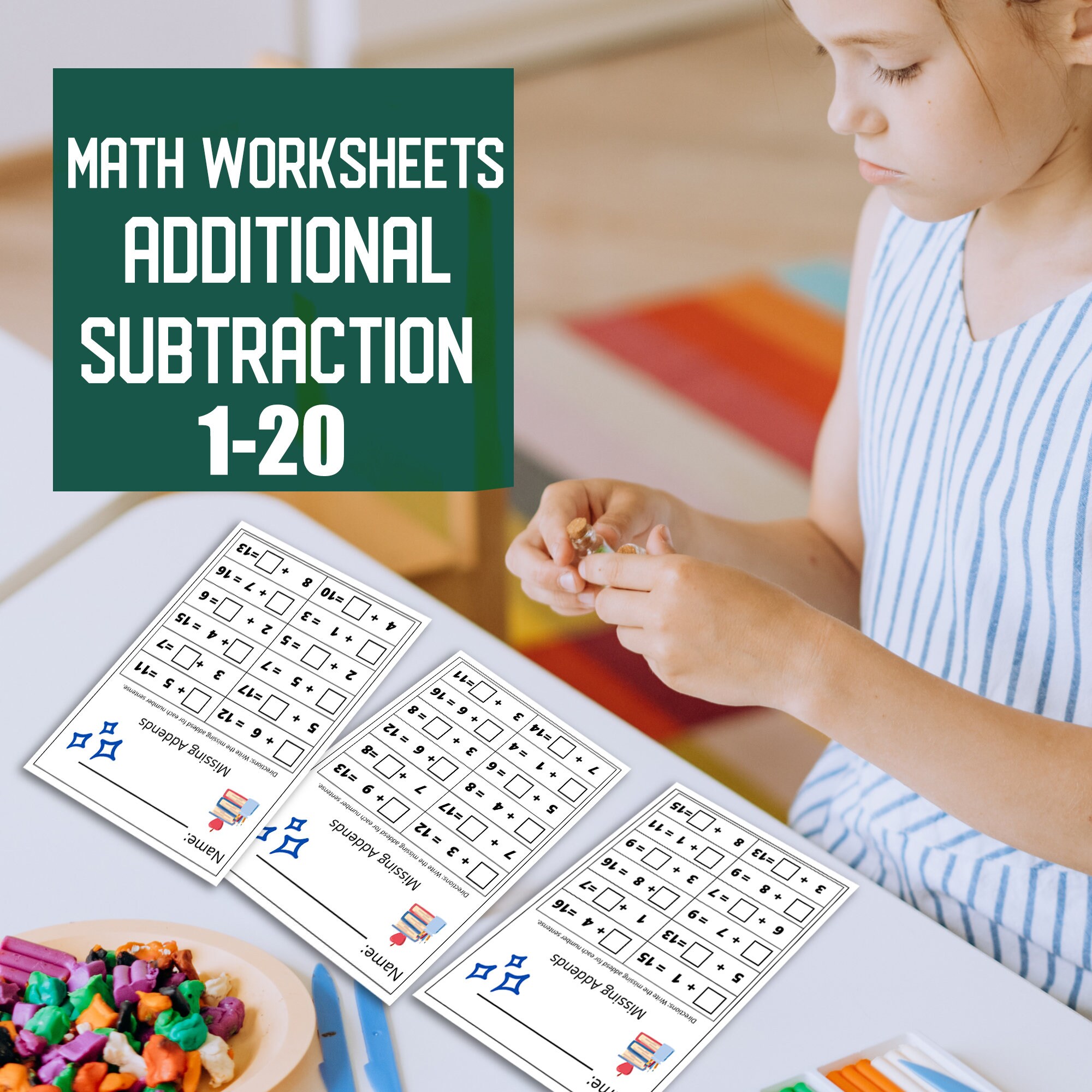 Math Worksheets 1-20, Printable Math Additional Worksheets, Homeschool ...