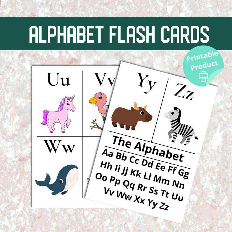 Printable Animal Alphabet Cards , Toddler Abc Learning, Alphabet Flash ...
