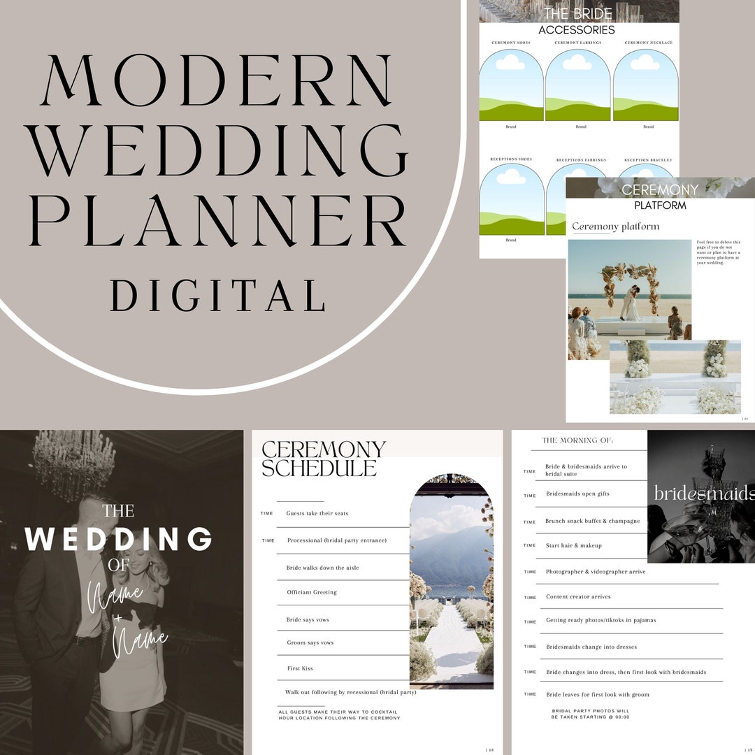 Digital Wedding Planner: for the Modern Bride (CUSTOMIZABLE) - Etsy