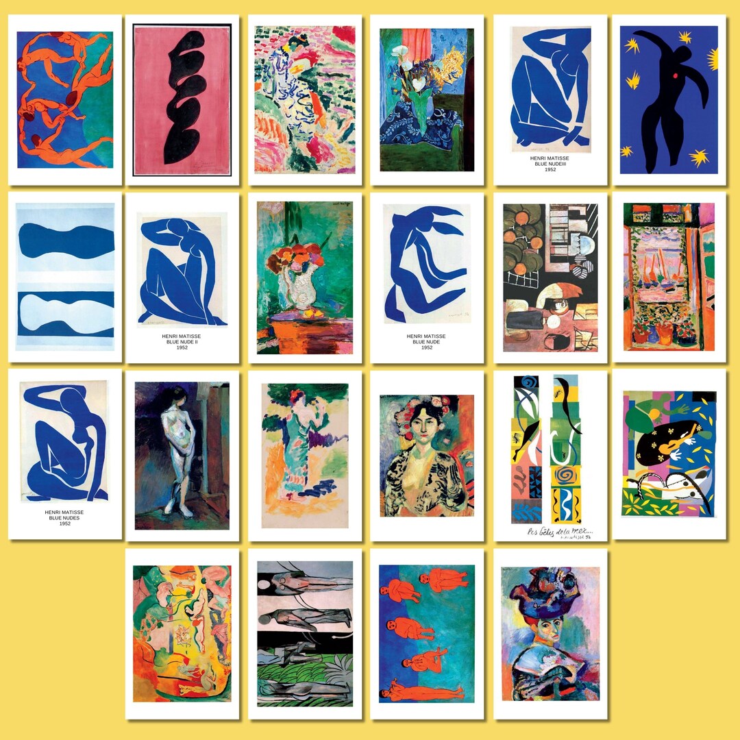 Mini Printable Matisse Art ,henri Matisse Postcards ,4x6 Inch,set of 22 ...
