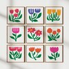 Printable Square Wall Art,flower Poster,butterfly Prints,colorful ...
