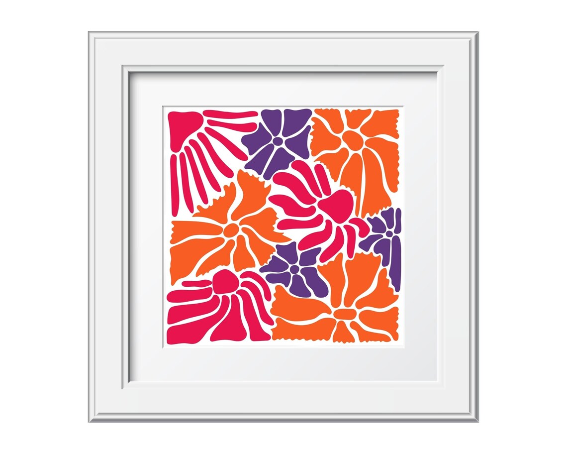 Printable Square Wall Art,flower Poster,butterfly Prints,colorful ...
