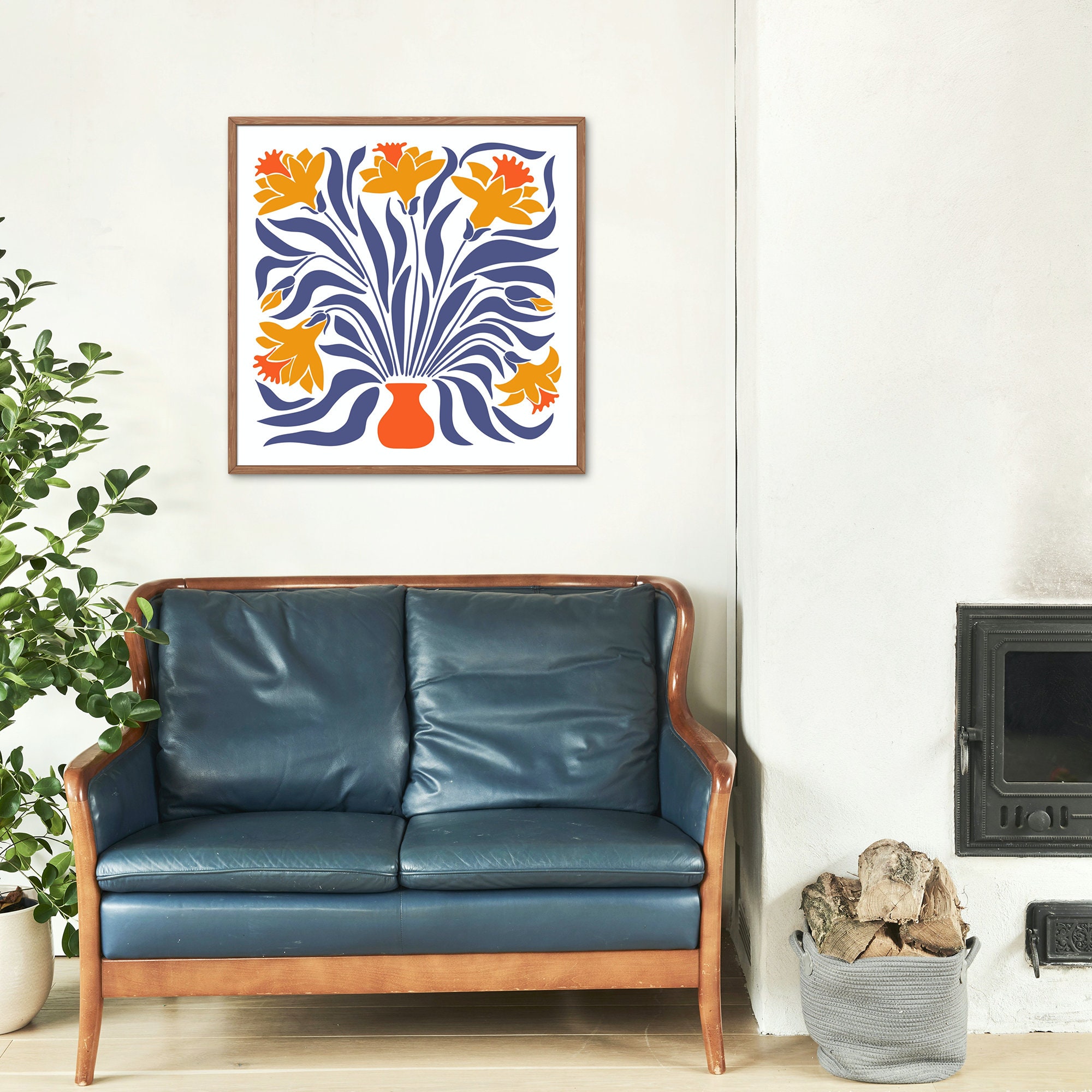 Printable Square Wall Art,flower Poster,butterfly Prints,colorful ...