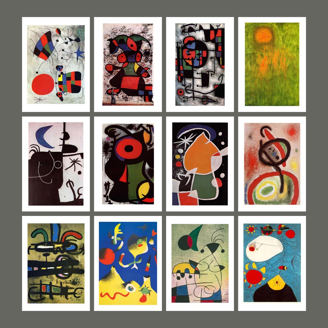 Mini Printable Miro Art miro Postcards 5x7 Inchset of 12miro Wall ...
