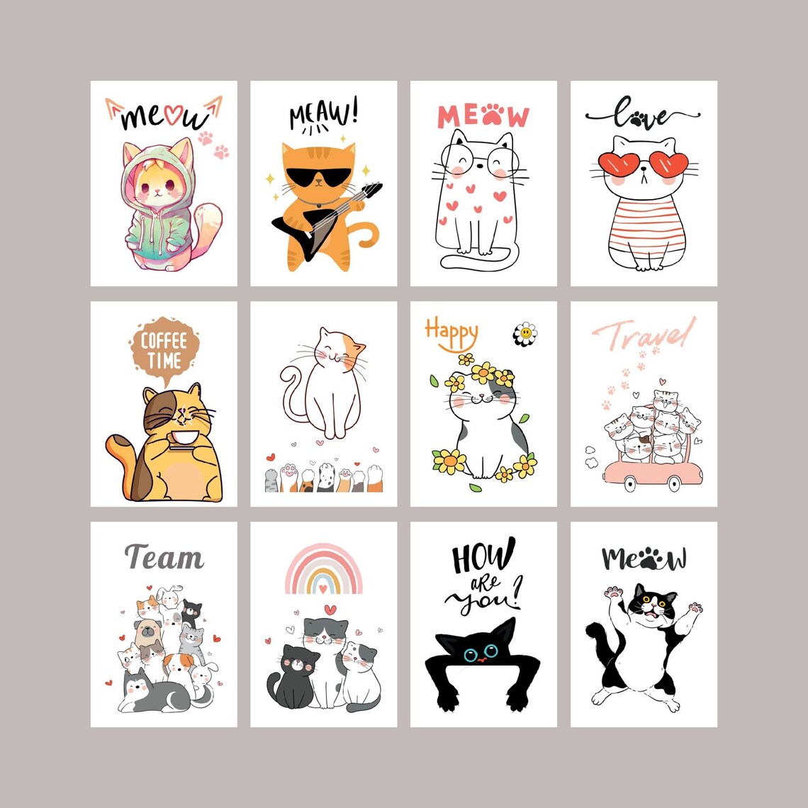 Printable Mini Cards for Kids, Nursery Wall Art, Motivational Cards ...