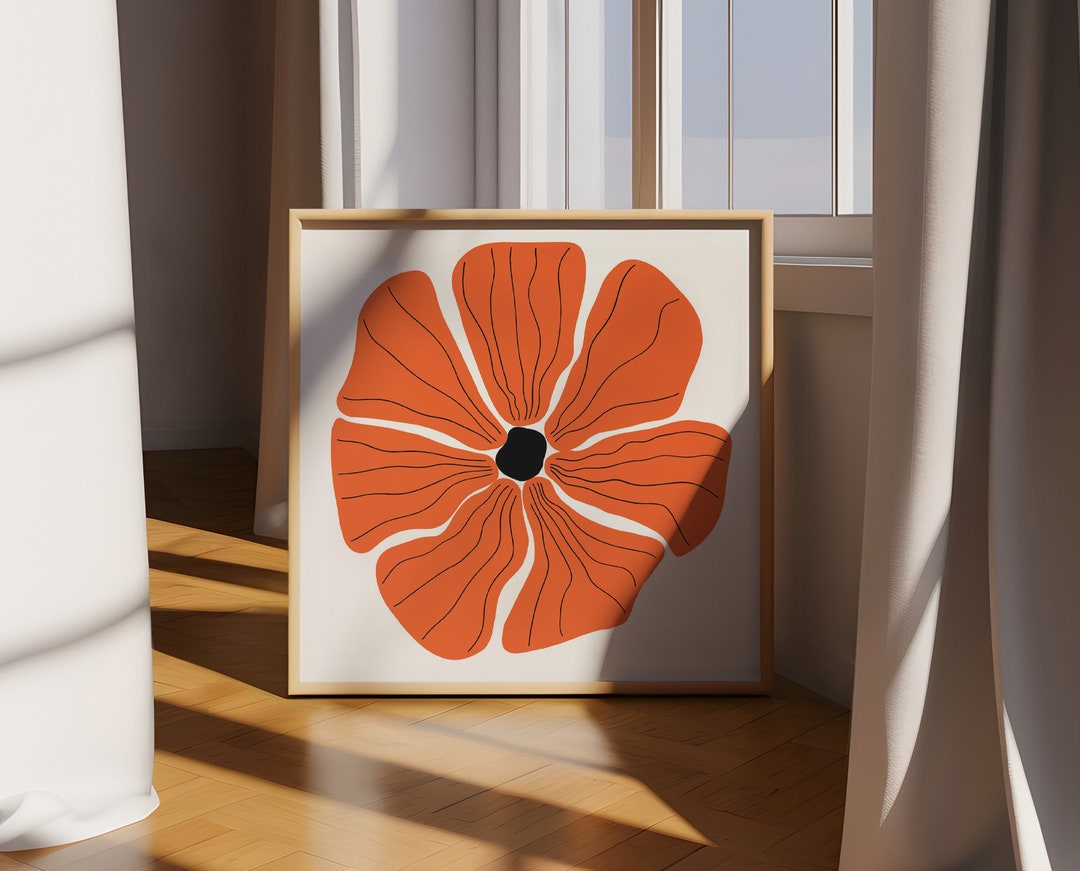 Printable Abstract Flower Art Print,floral Art Print,square Flower ...