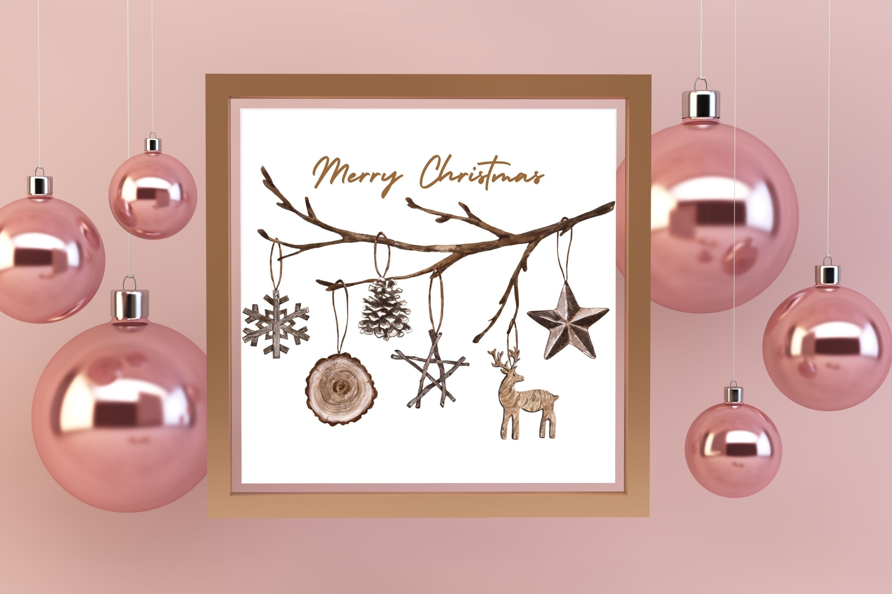 Christmas Wall Artchristmas Printschristmas Decorset of 5 - Etsy