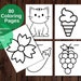 80 Printable Coloring Pages ,coloring Pages Bundle, Kindergarten ...