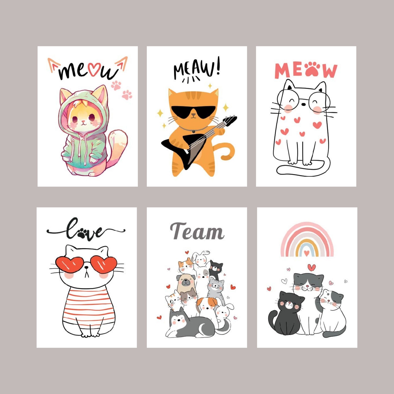 Printable Mini Cards for Kids, Nursery Wall Art, Motivational Cards ...