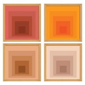 Wall Art Print Bundle 28: Square Flower Abstract Geometric Retro - Etsy