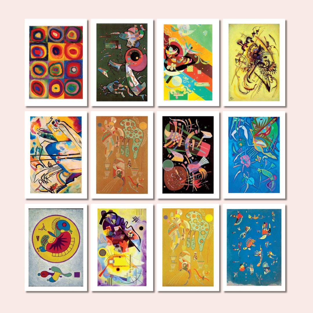Mini Printable Kandinsky Art |vasili Kandinsky Postcards |5x7 Inch|set ...