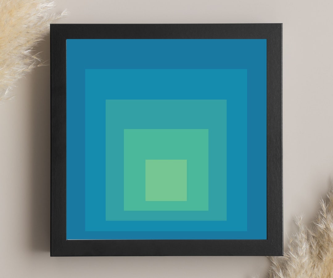 Printable Square Wall Artsquare Posterscolorful Printsblue - Etsy