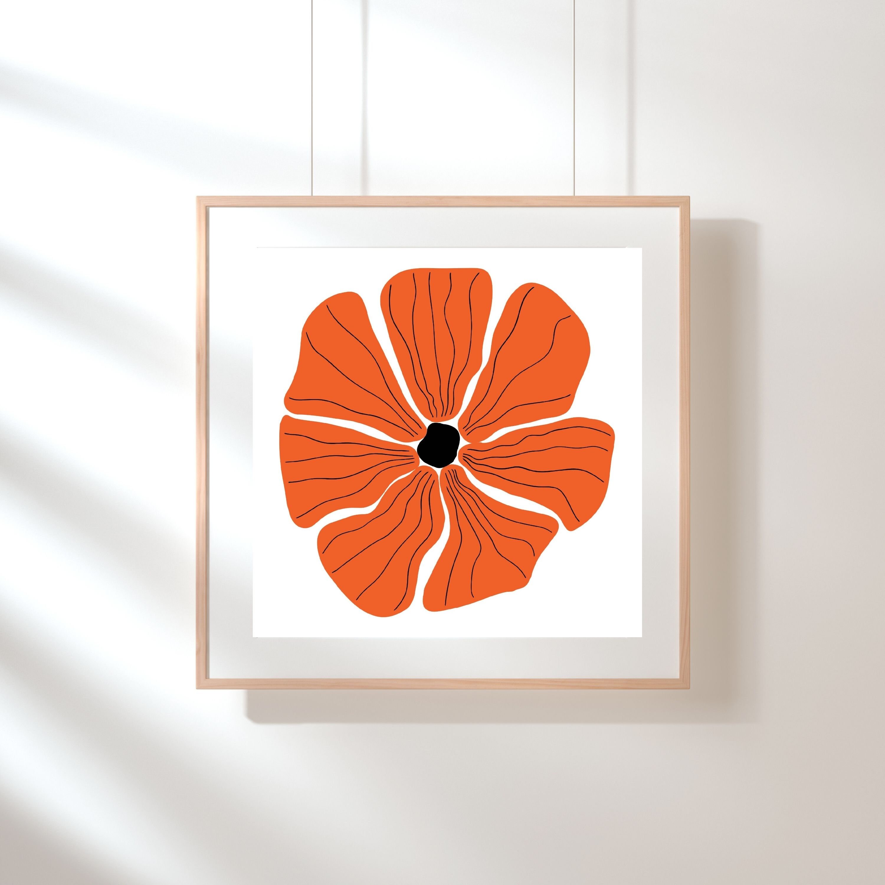 Printable Abstract Flower Art Print,floral Art Print,square Flower ...