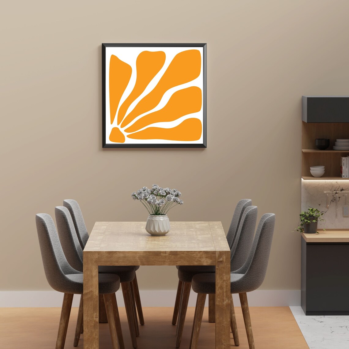 Printable Abstract Flower Art Print,floral Art Print,square Flower ...