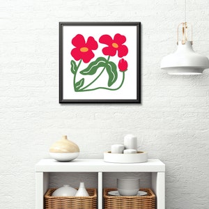 Flower Wall Art Print: Square Set of 6 - Etsy