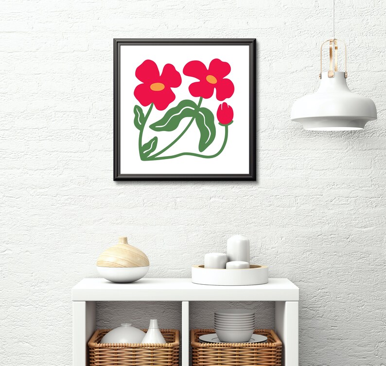 Flower Wall Art Print: Square Set of 6 - Etsy