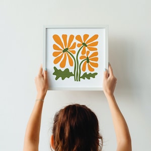 Flower Wall Art Print: Square Set of 6 - Etsy