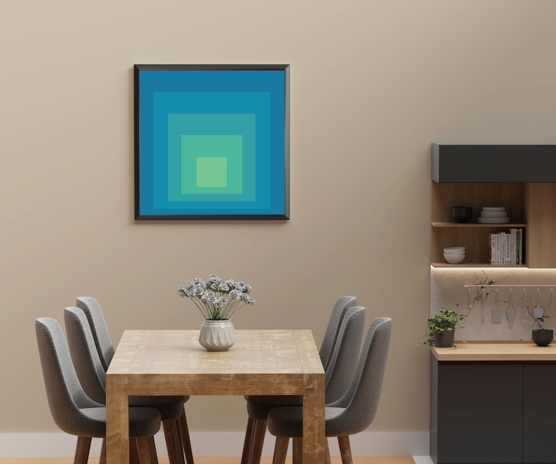 Flower Wall Art Print: Square Blue - Etsy Israel