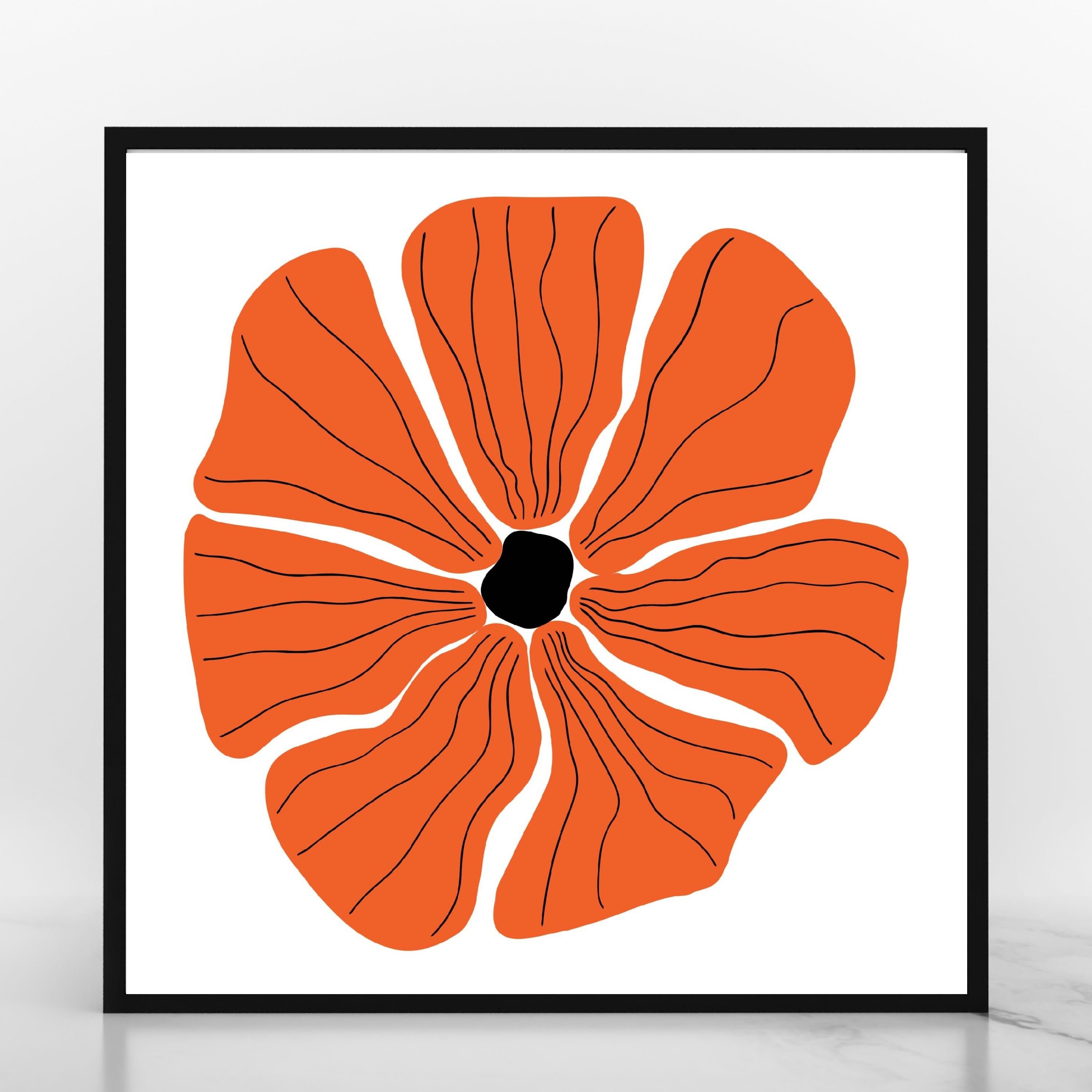 Printable Abstract Flower Art Print,floral Art Print,square Flower ...