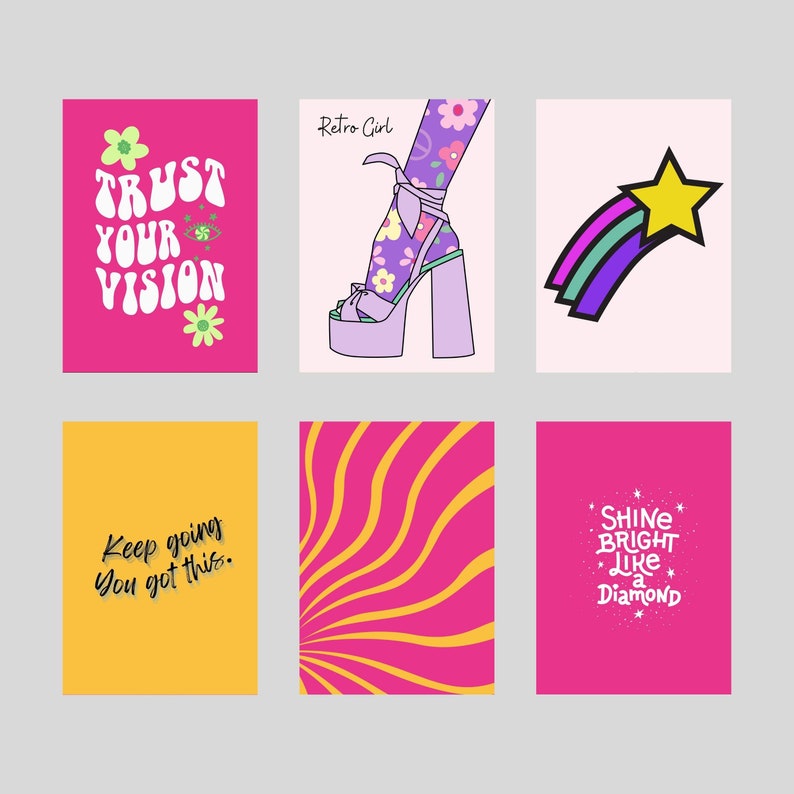 Mini Printable Retro Postcardprintable Retro Cardsmini Retro Prints5x7 ...