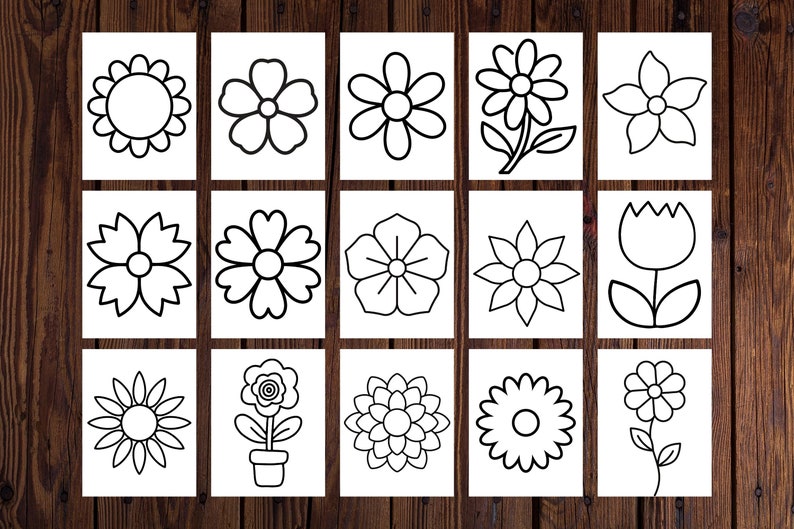 Printable Flower Coloring Pages ,15 Coloring Pages, Kindergarten ...