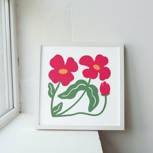 Flower Wall Art Print: Square Set of 6 - Etsy