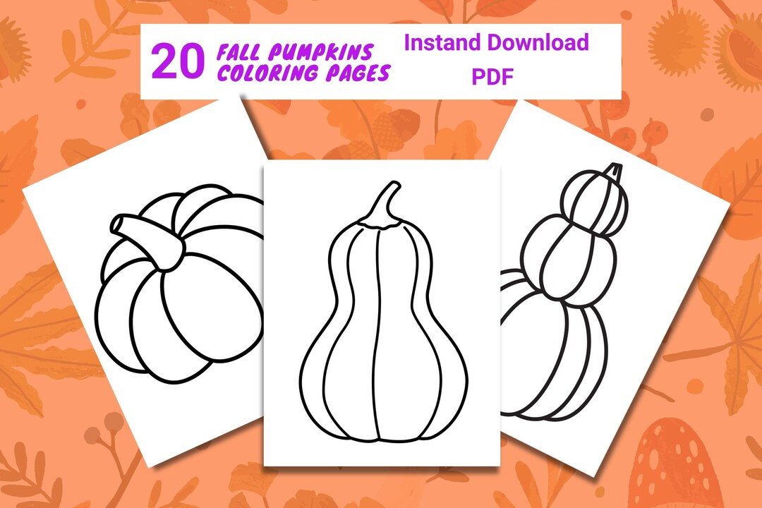 20 Printable Autumn Pumpkin Coloring Pages ,coloring Pages for Kids ...