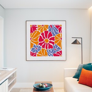 Flower Wall Art Print: Square Set of 6 - Etsy