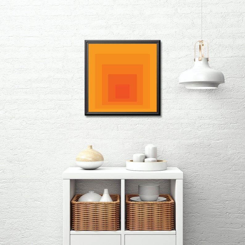 Printable Square Wall Art,square Posters,colorful Prints,orange Wall ...
