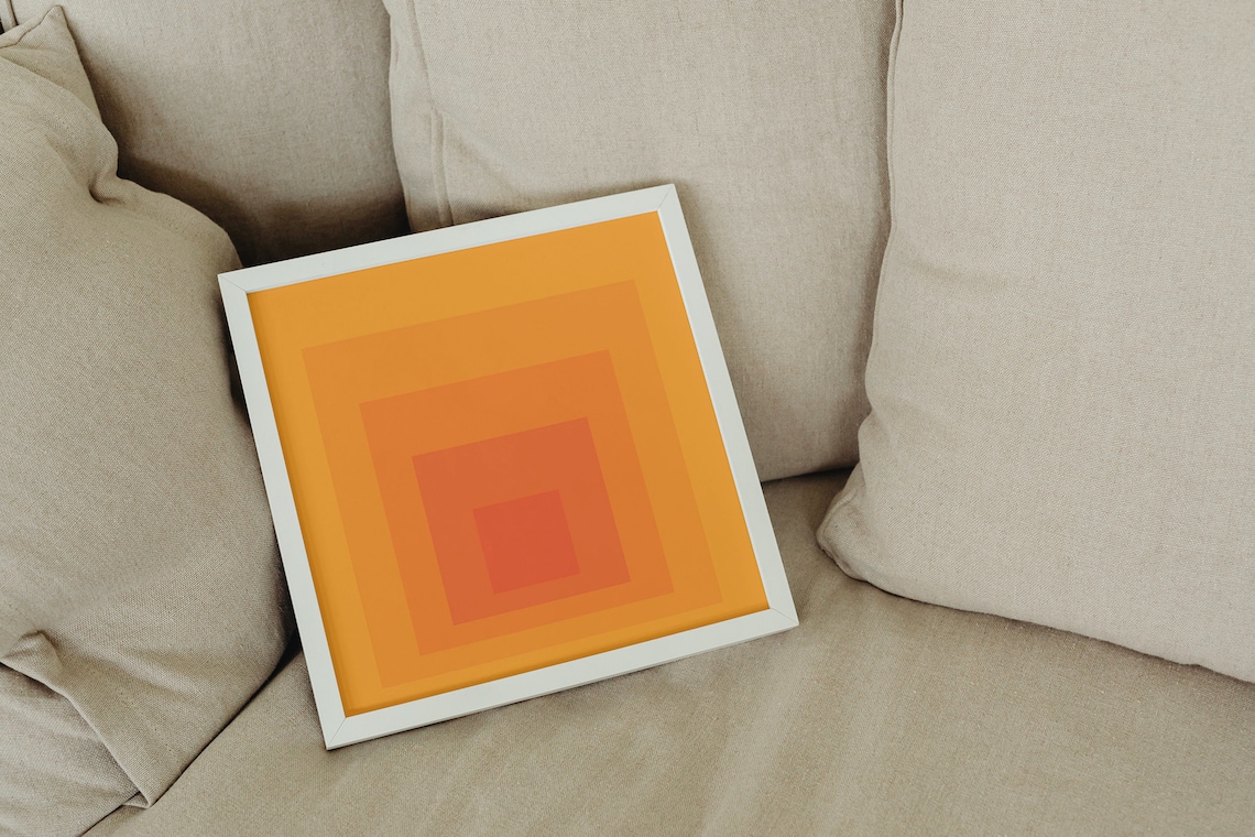 Printable Square Wall Art,square Posters,colorful Prints,orange Wall ...