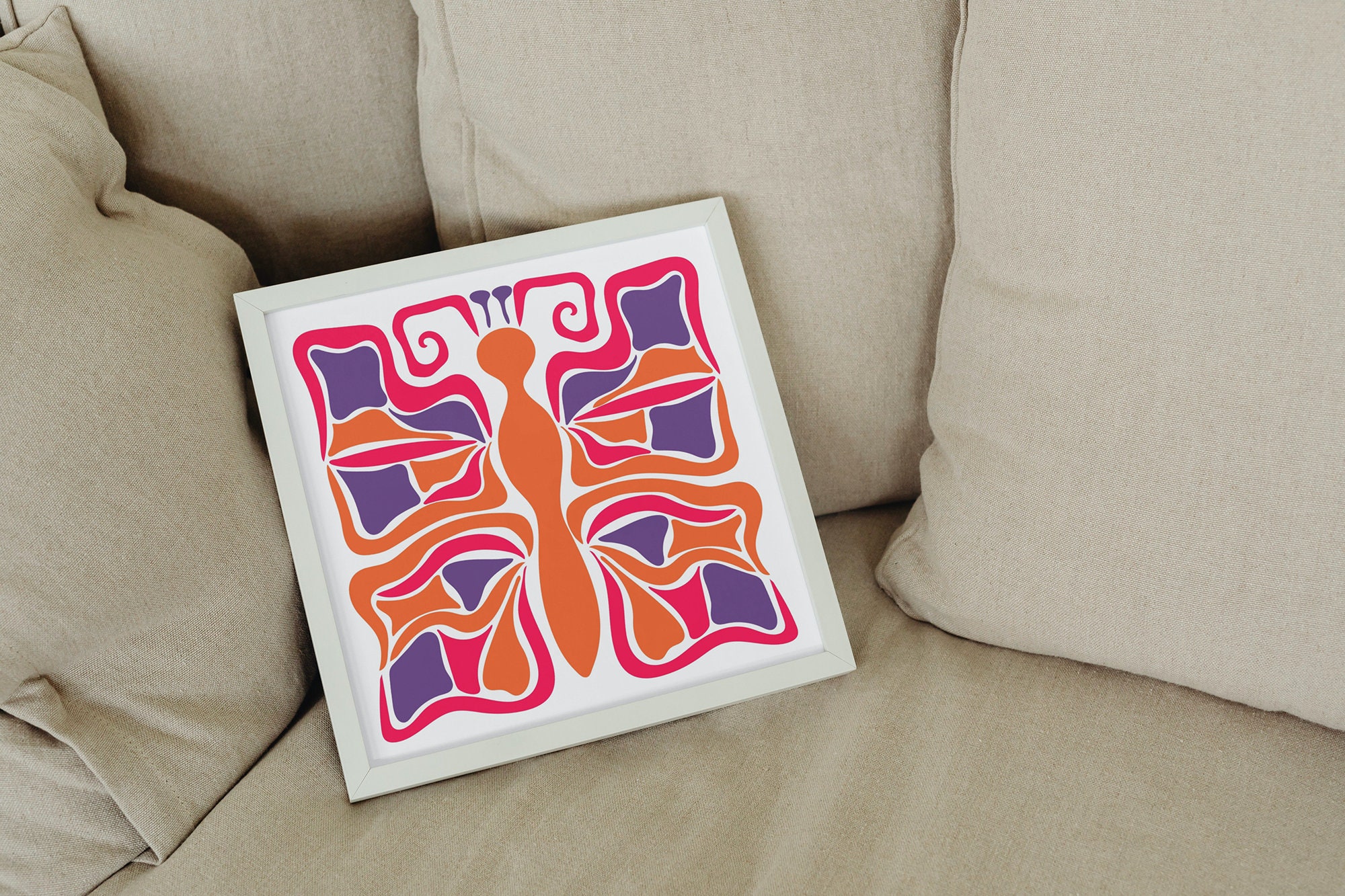 Printable Square Wall Art,flower Poster,butterfly Prints,colorful ...