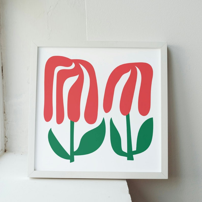 Printable Abstract Flower Art Print,floral Art Print,square Flower ...