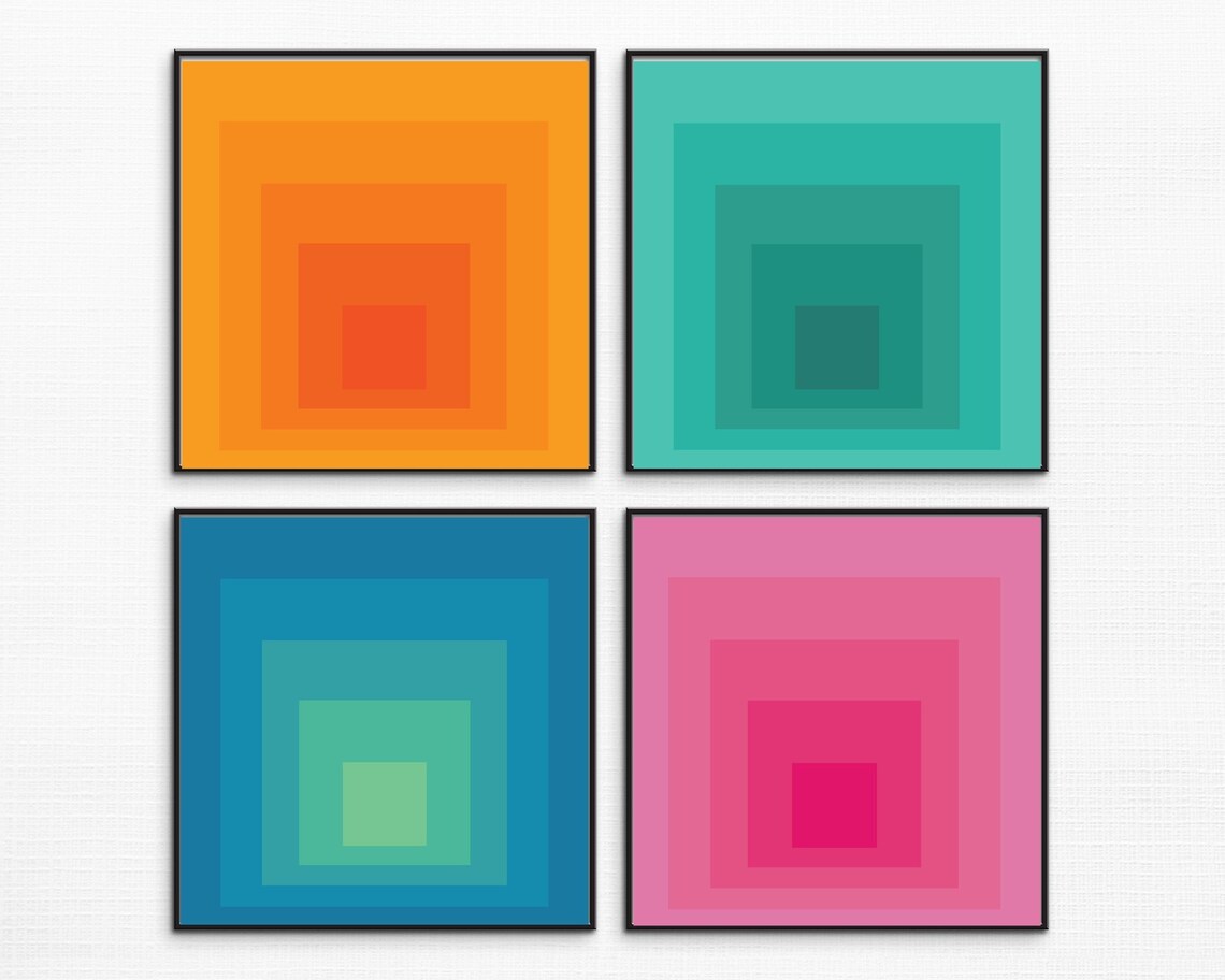 Printable Square Wall Art,square Posters,colorful Prints,orange Wall ...