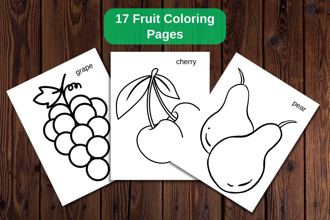 Printable Fruit Coloring Pages ,17 Coloring Pages, Kindergarten ...