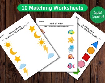 Matching Worksheets, Match the Picture, Kindergarten Preschool Activity ...