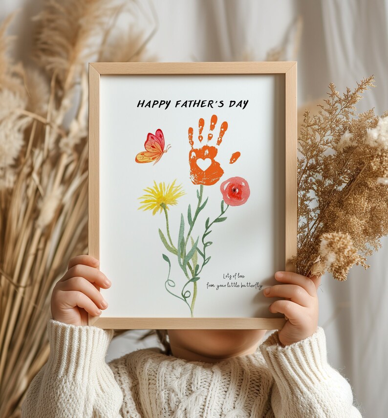 Father's Day Handprint Gift Prints, Kids Hand Print Keepsake , Teacher ...